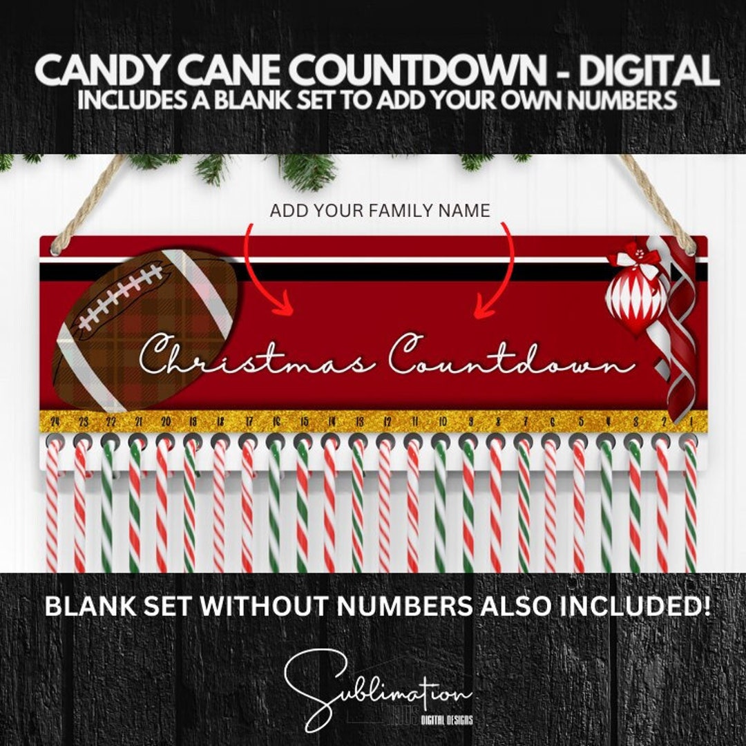Candy Cane Countdown PNG Football Theme Countdown PNG, Printable ...