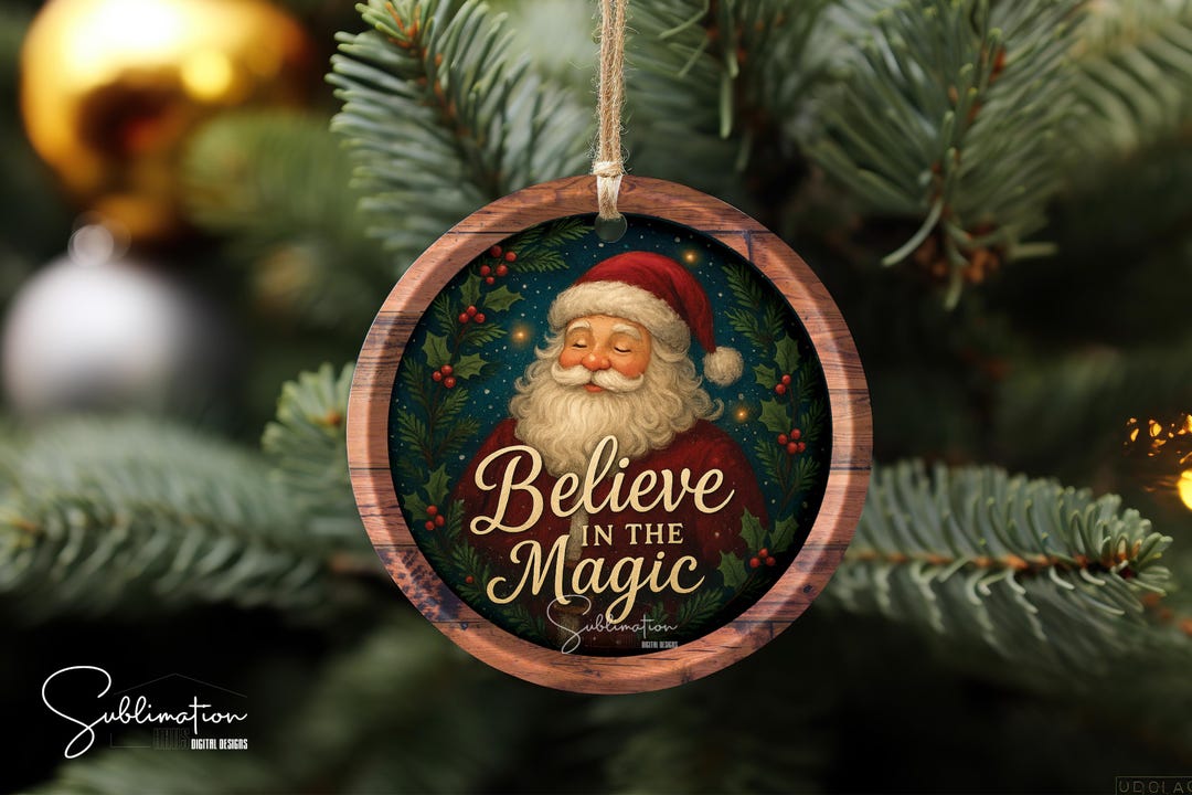 Santa Claus Ornament PNG: Believe in Magic Christmas Design (digital ...