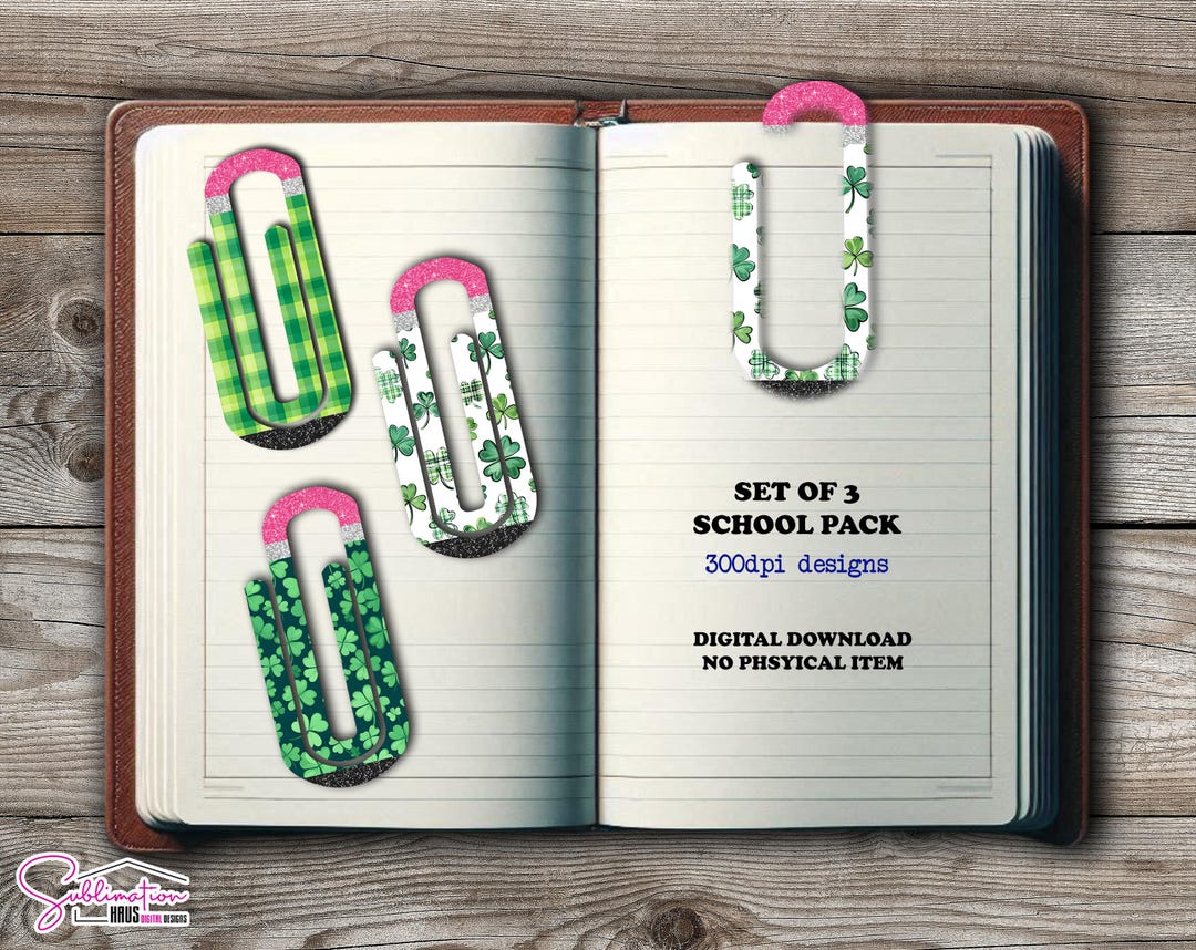 Set of 3 Paperclip PNG | Paper School Set, Gift for Teachers, Paperclip ...