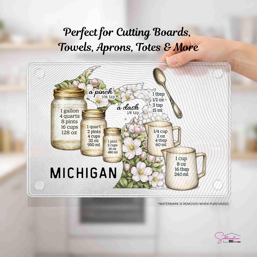 Michigan State Kitchen Measurement Design PNG | Apple Blossom Floral ...