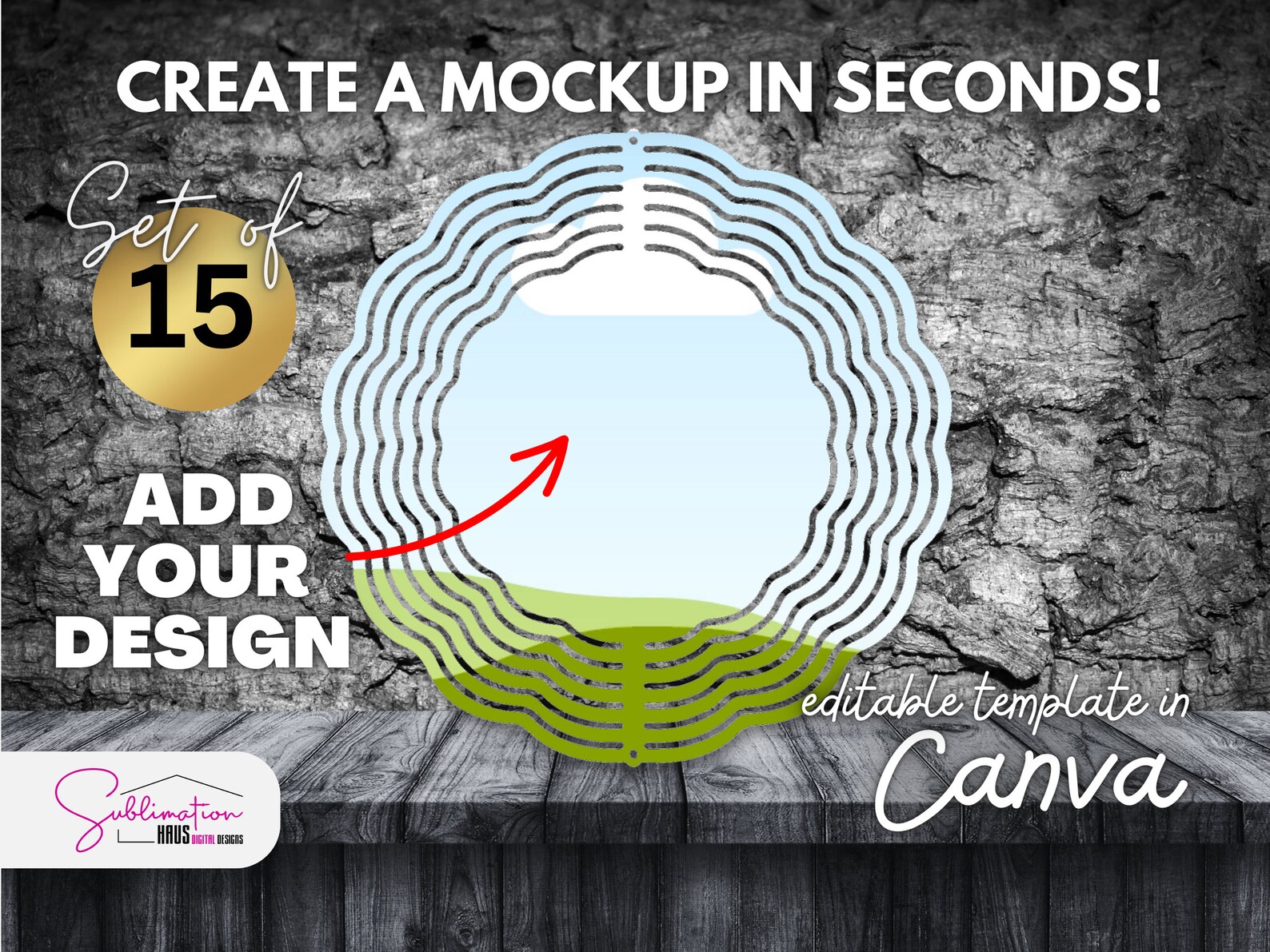 CANVA Mockup Wind Spinner Templates SET OF 15 Neutral - Etsy