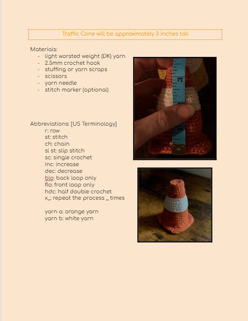 Traffic Cone Amigurumi Crochet Pattern - Etsy