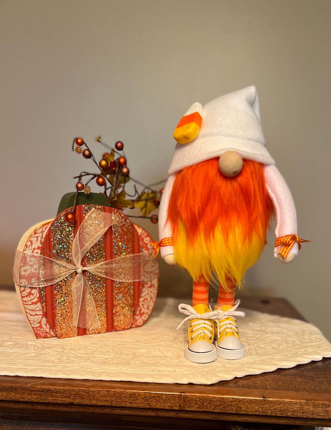 Candy Corn Gnome Standing Gnome Gnome Collector Fall - Etsy