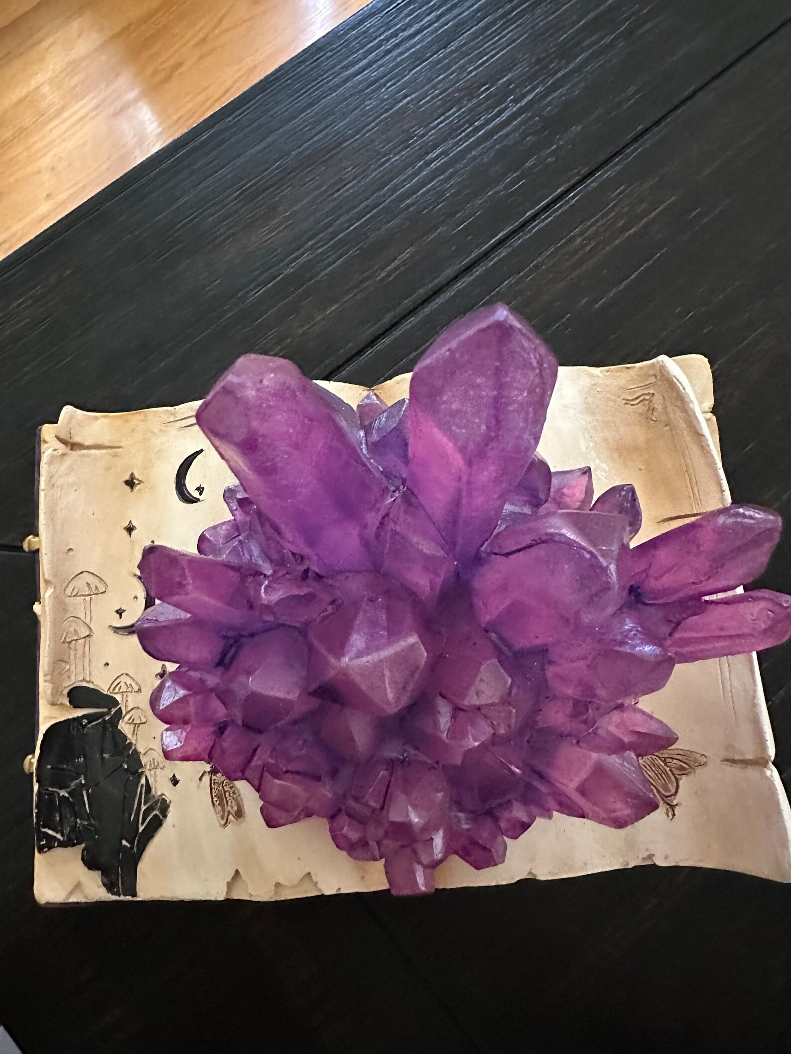 Magic Manifestation Spell Book Statue Amethyst Led - Etsy