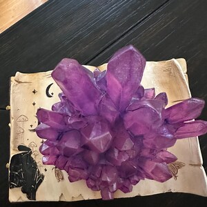 Magic Manifestation Spell Book Statue Amethyst Led - Etsy