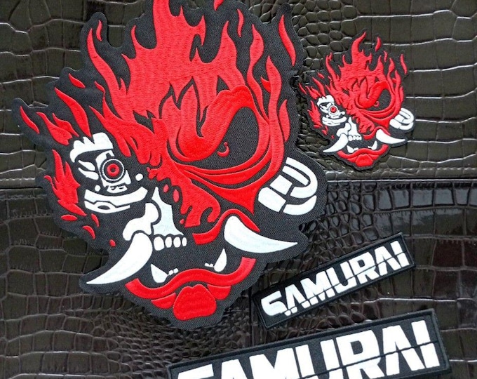 Large Cyberpunk Oni Samurai Back Logo Iron on Patch - Etsy