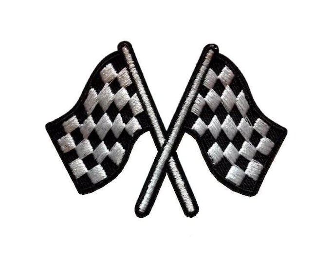 Racing Flag Race Car Track Iron on Patch - Etsy