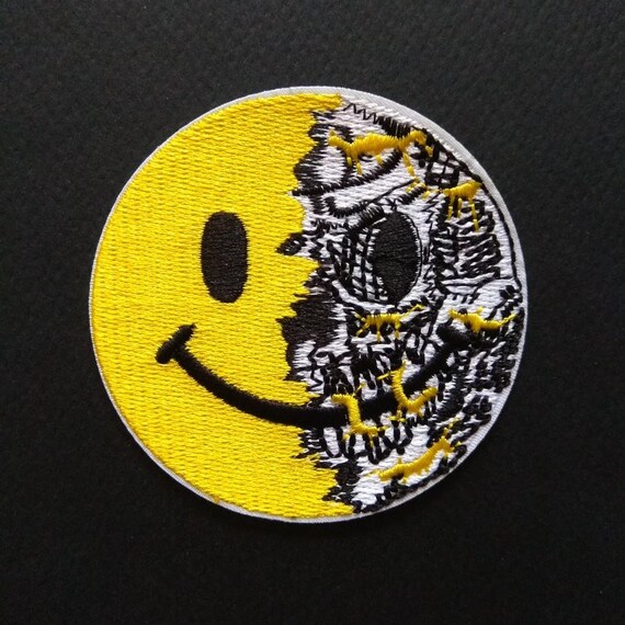 Smiley Face Skull Death Morbid Iron on Patch | Etsy