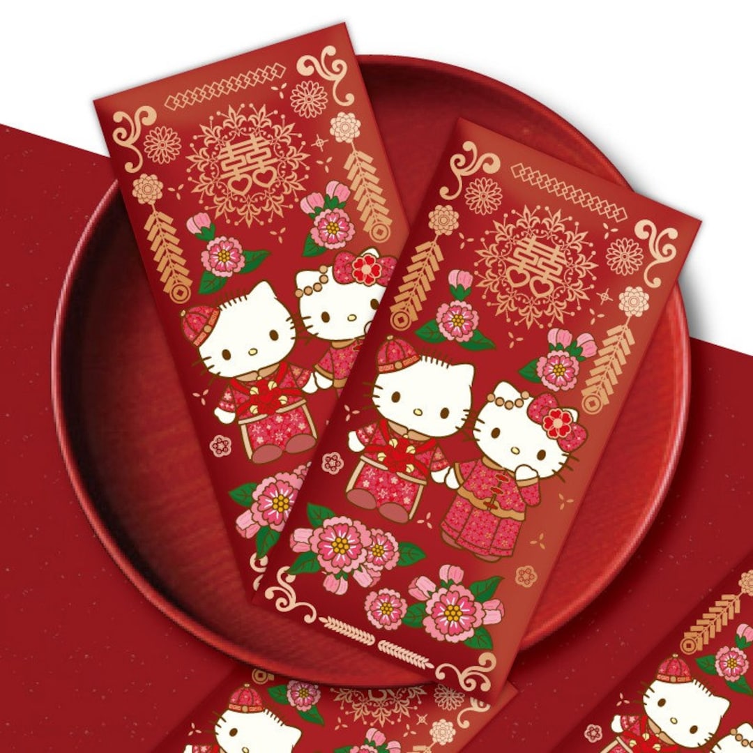 Cat Wedding Couple Auspicious Red Packet Gold Money Cash Envelope - Etsy
