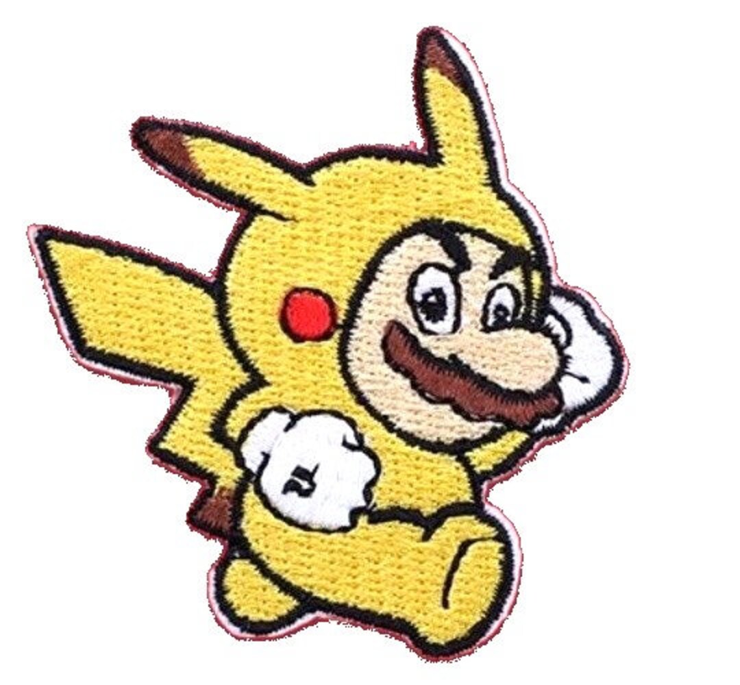 Mario Pikachu Game Stick on Patch - Etsy
