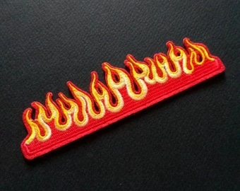 Flame Patch // Embroidered Patch / Fabric Patch / Sew on / Iron on ...