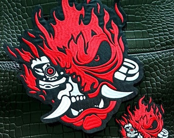 Japanese Oni Samurai Warrior Bushido With Dragon Large Embroidered ...