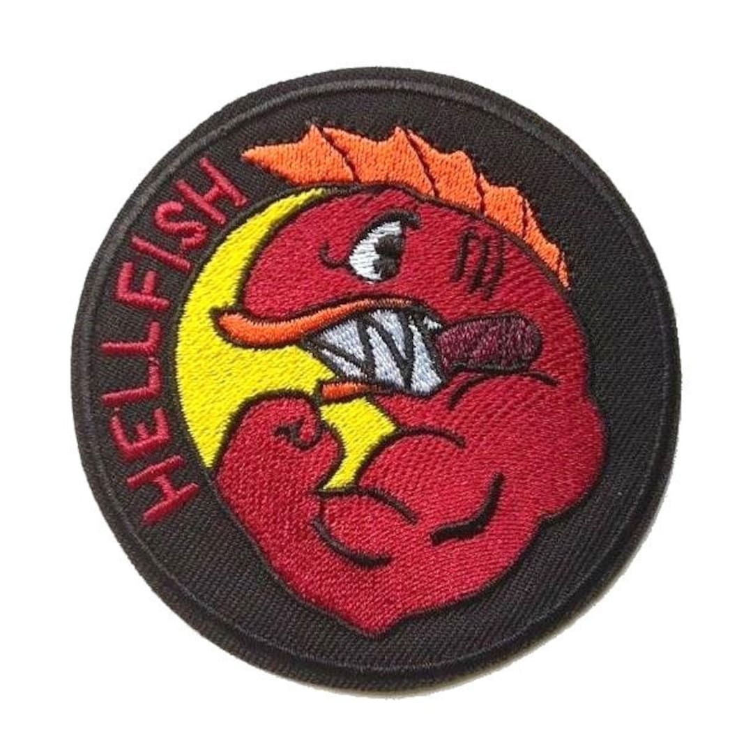 Flying Hellfish Grandpa Embroidered Iron on Patch - Etsy