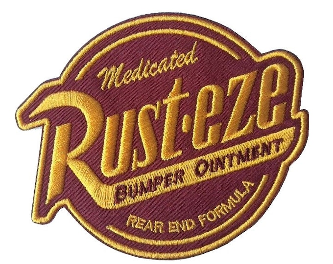 Rust-eze Logo From Disney & Pixar Cars Movie Fully Embroidered Sew-on ...