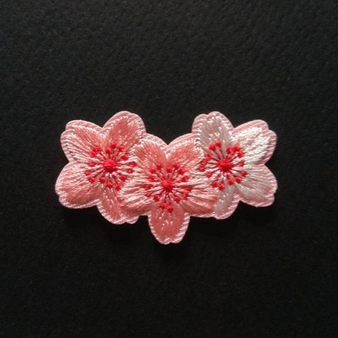 Japan Sakura Flower Three Bloom Iron on Patch - Etsy