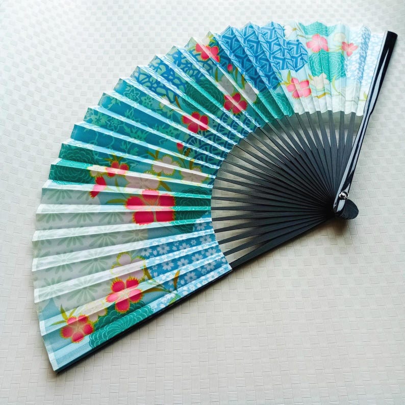 Japan Sakura Geisha Flowers Handheld Folding Hand Fan Cosplay Wedding ...