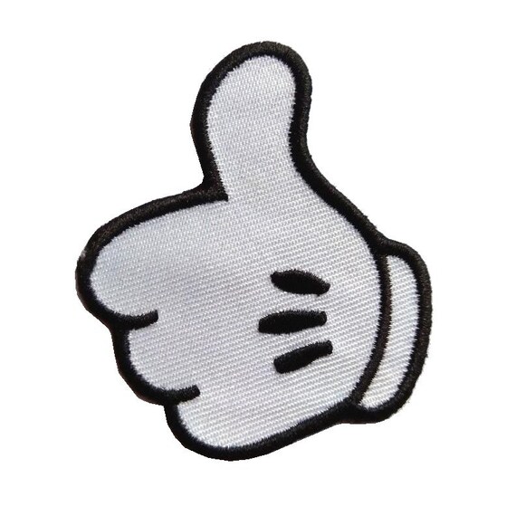 Mickey Glove Thumbs up Iron on Patch | Etsy