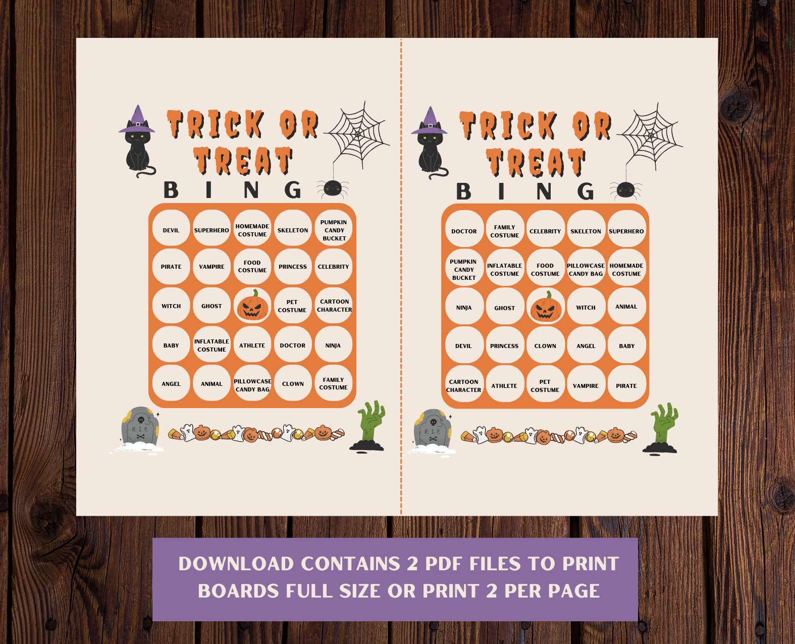 Trick or Treat Printable Bingo Game Digital Download - Etsy