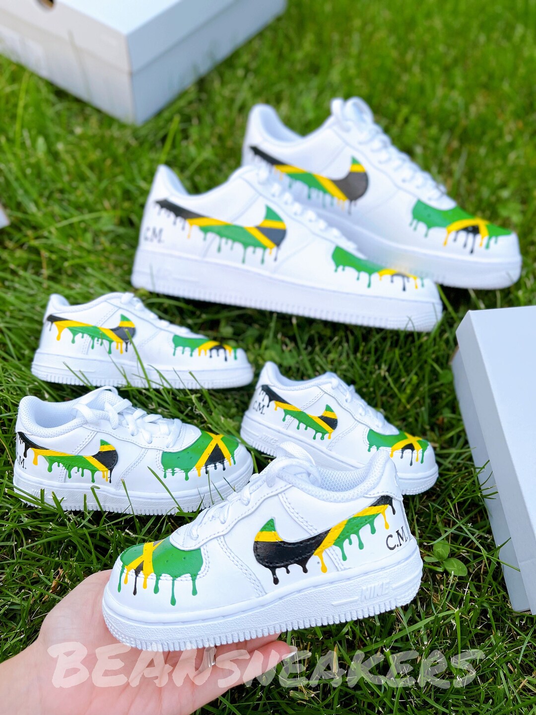 Custom Inspired Jamaica Drip Sneakers Personalized Air Force - Etsy