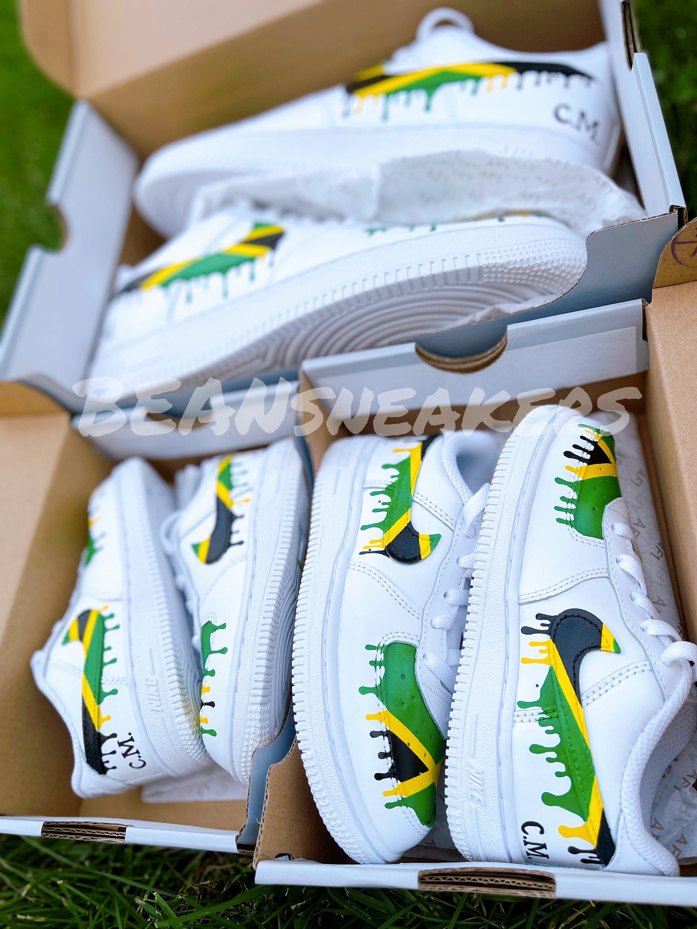 Custom Inspired Jamaica Drip Sneakers Personalized Air Force - Etsy