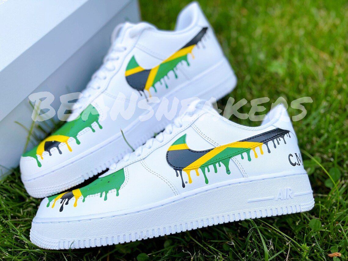 Custom Inspired Jamaica Drip Sneakers Personalized Air Force | Etsy
