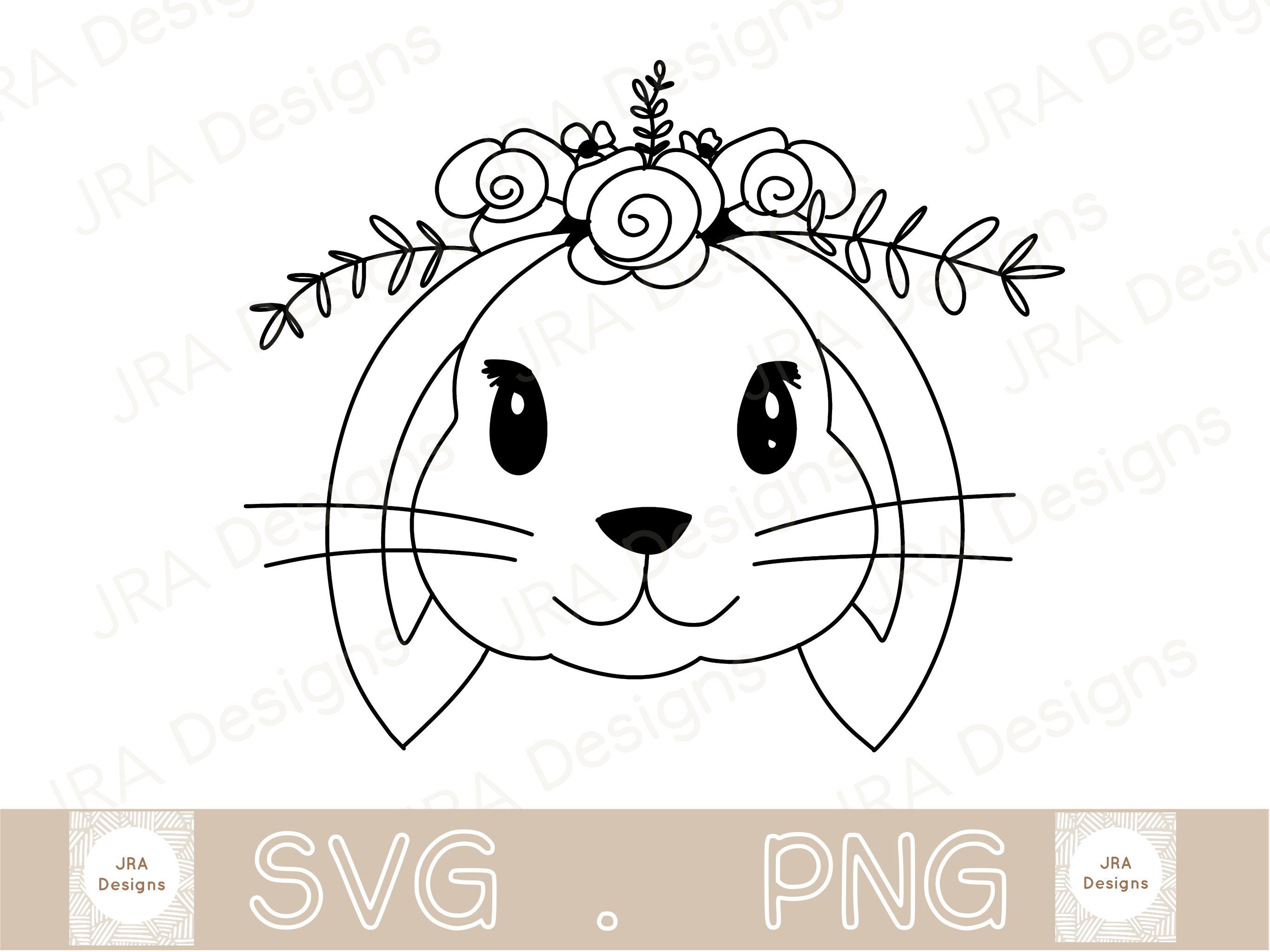 Bunny Flower Crown SVG & PNG Cricut Cut File | Etsy
