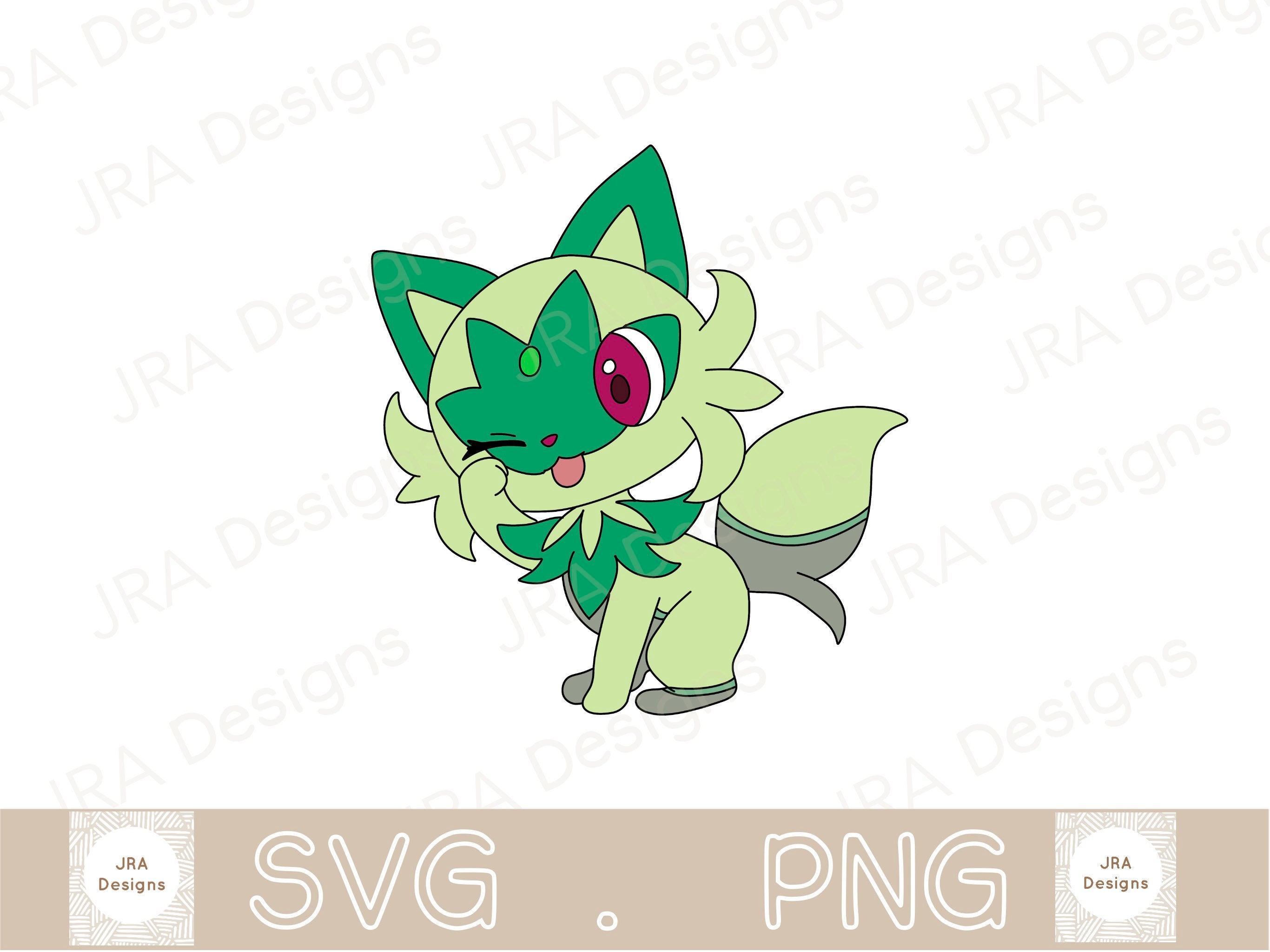 Sprigatito SVG & PNG Pokemon SVG Cricut Cut File - Etsy Finland