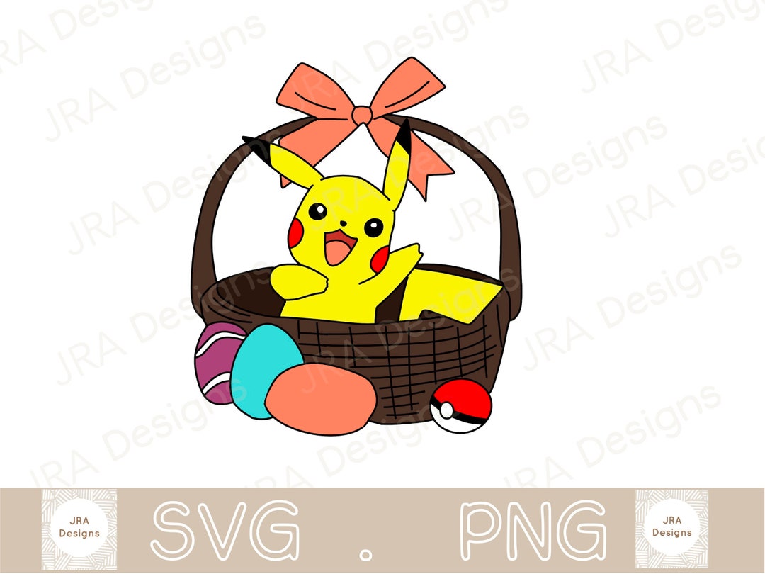 Pikachu Easter SVG & PNG, Pokemon SVG Cricut Cut File - Etsy