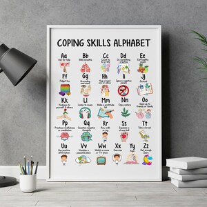 Coping Skills Alphabet Poster, Mental Health Gift, School Counselor ...