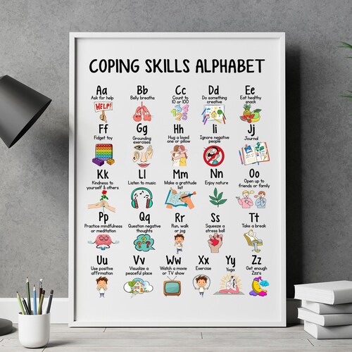 Coping Skills Alphabet Poster Mental Health Gift School - Etsy