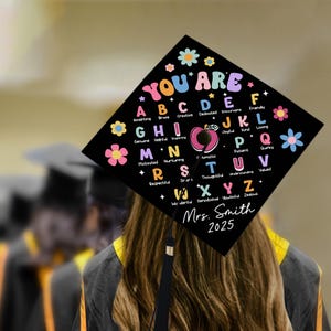 Personalized Teacher Graduation Cap Topper, ABC Affirmation Cap ...