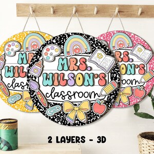 Teacher Custom Door Hanger Classroom Sign Name Back to School Principal ...