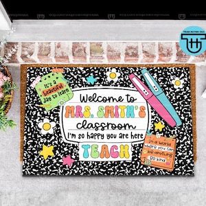 Teacher Classroom Doormat Welcome Back to School Personalized Door Mat ...