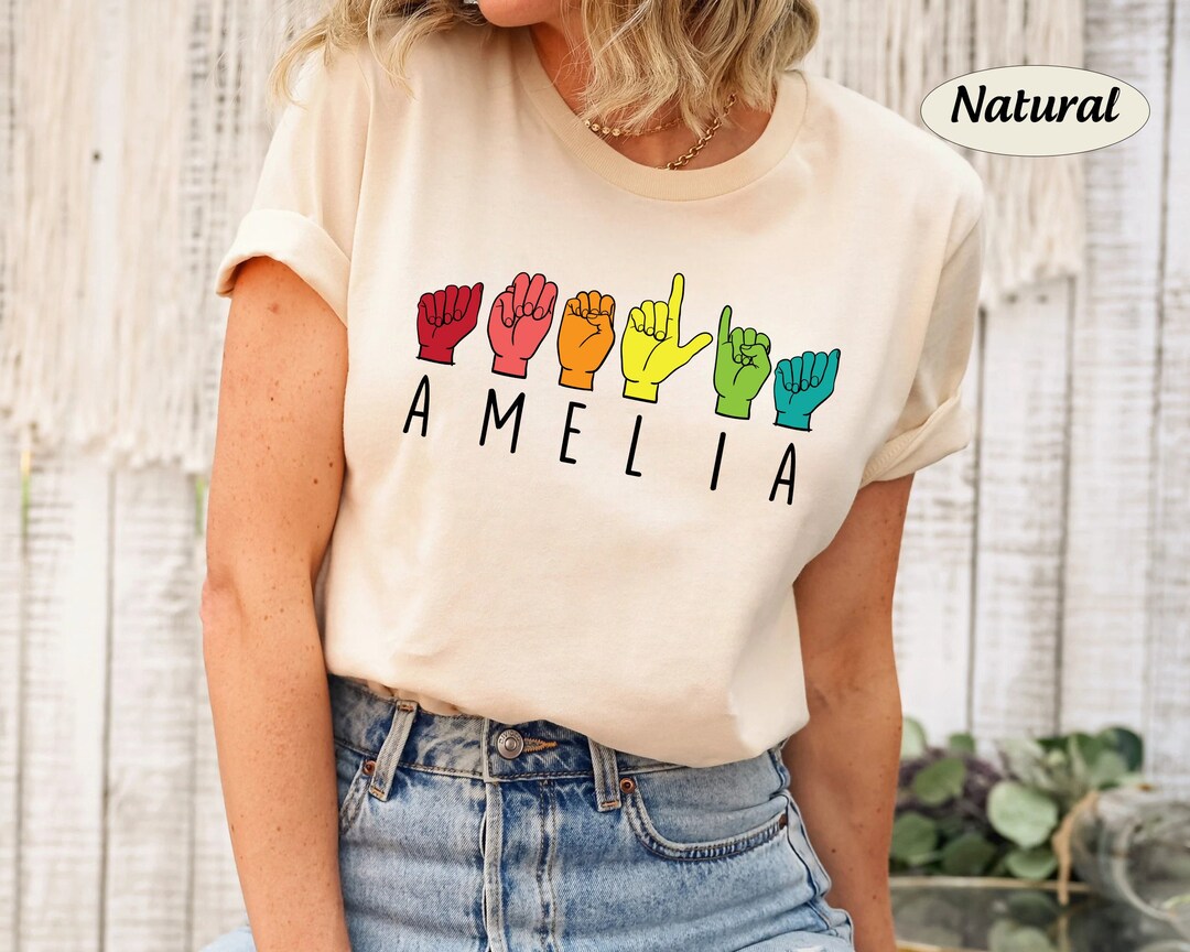 Personalized Sign Language Shirt, Custom Name Sign Language Shirt, ASL ...