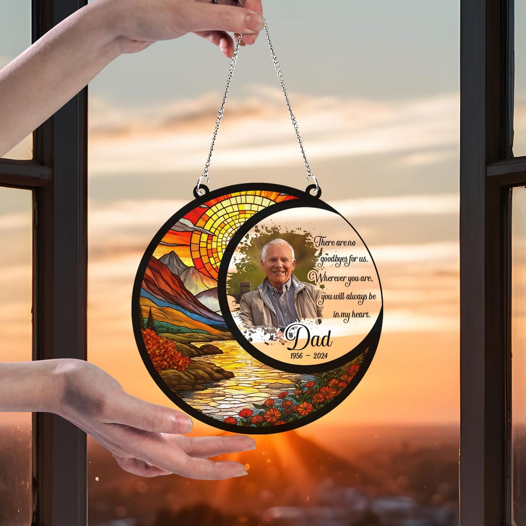 Custom Loss of Dad Sympathy Gift, Father Memorial Suncatcher Acrylic ...