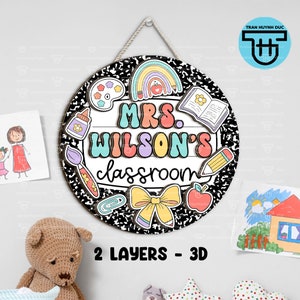 Teacher Custom Door Hanger Classroom Sign Name Back to School Principal ...