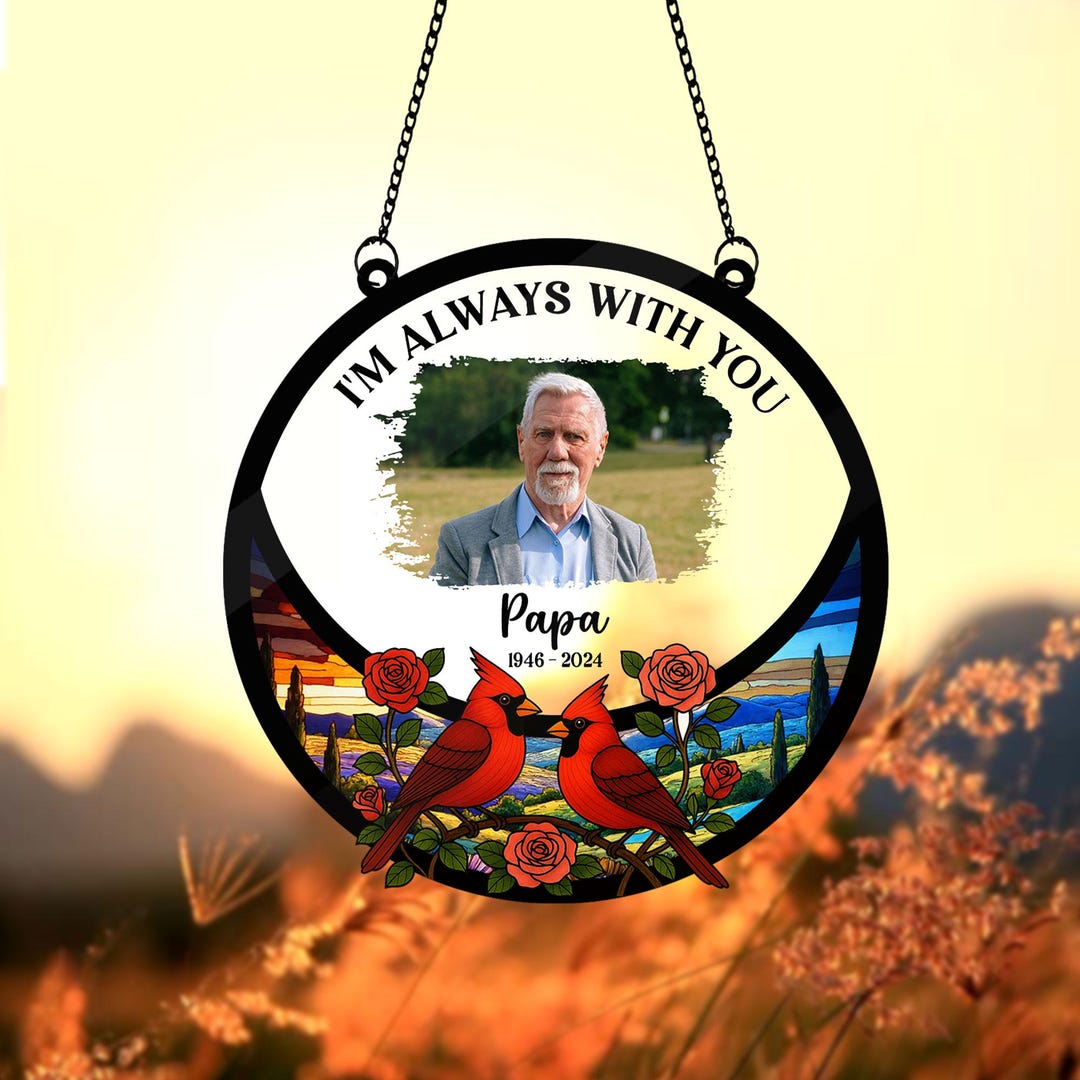 Custom Loss of Dad Suncatcher, Photo Memorial Sun Catcher Acrylic ...