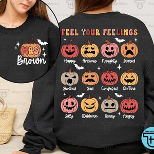 School Counselor Halloween Shirt School Psychologist Fall Feel Your ...