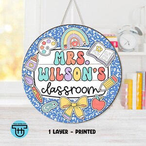 Teacher Custom Door Hanger Classroom Sign Name Back to School Principal ...