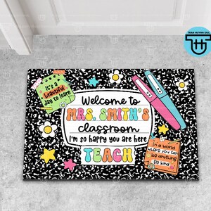 Teacher Classroom Doormat Welcome Back to School Personalized Door Mat ...