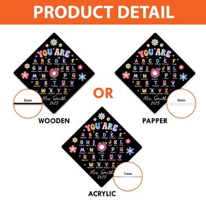 Personalized Teacher Graduation Cap Topper, ABC Affirmation Cap ...