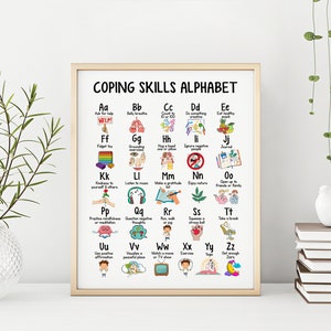 Coping Skills Alphabet Poster, Mental Health Gift, School Counselor ...