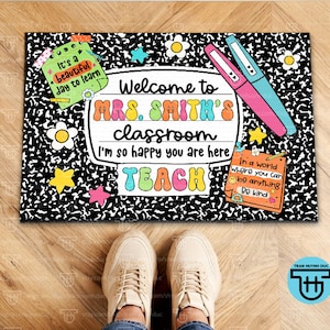 Teacher Classroom Doormat Welcome Back to School Personalized Door Mat ...