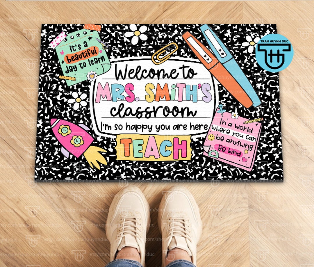 Teacher Doormat Personalized Classroom Decoration Back to School Office ...