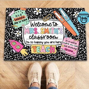 Teacher Doormat Personalized Classroom Decoration Back to School Office ...
