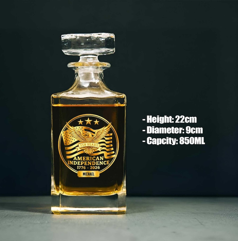 America 250th Birthday Whiskey Decanter Set, USA 250 Years Anniversary ...