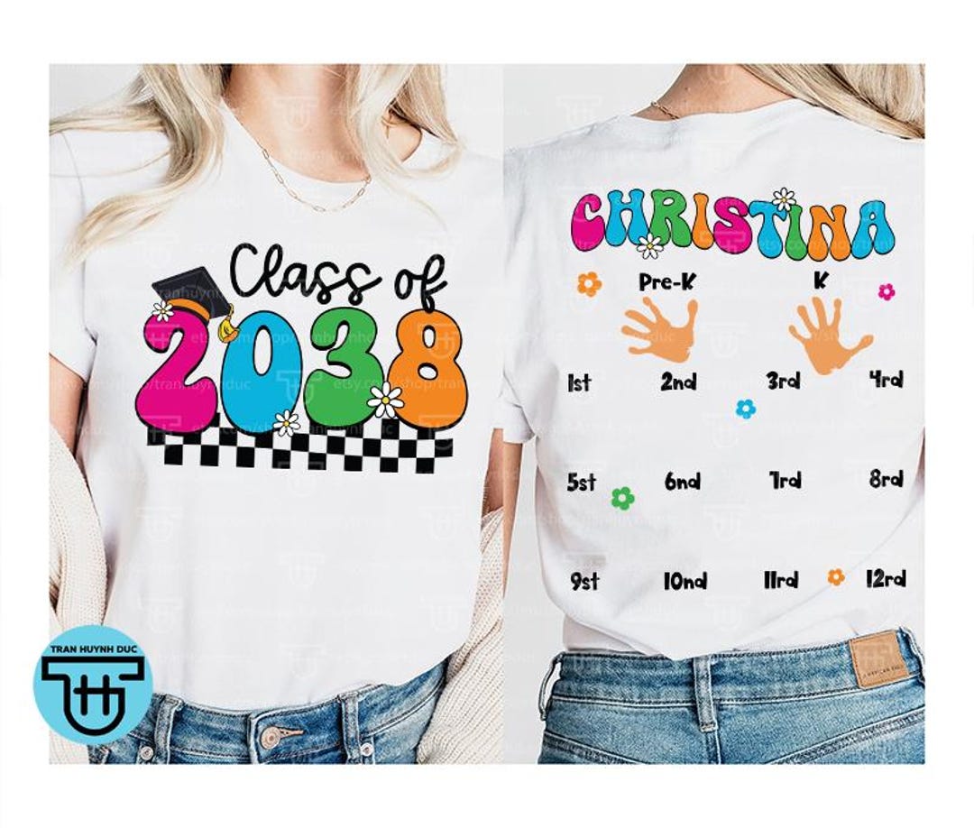 Class of 2038 Shirt Handprint Shirt Personalized Grow With Me Hand ...