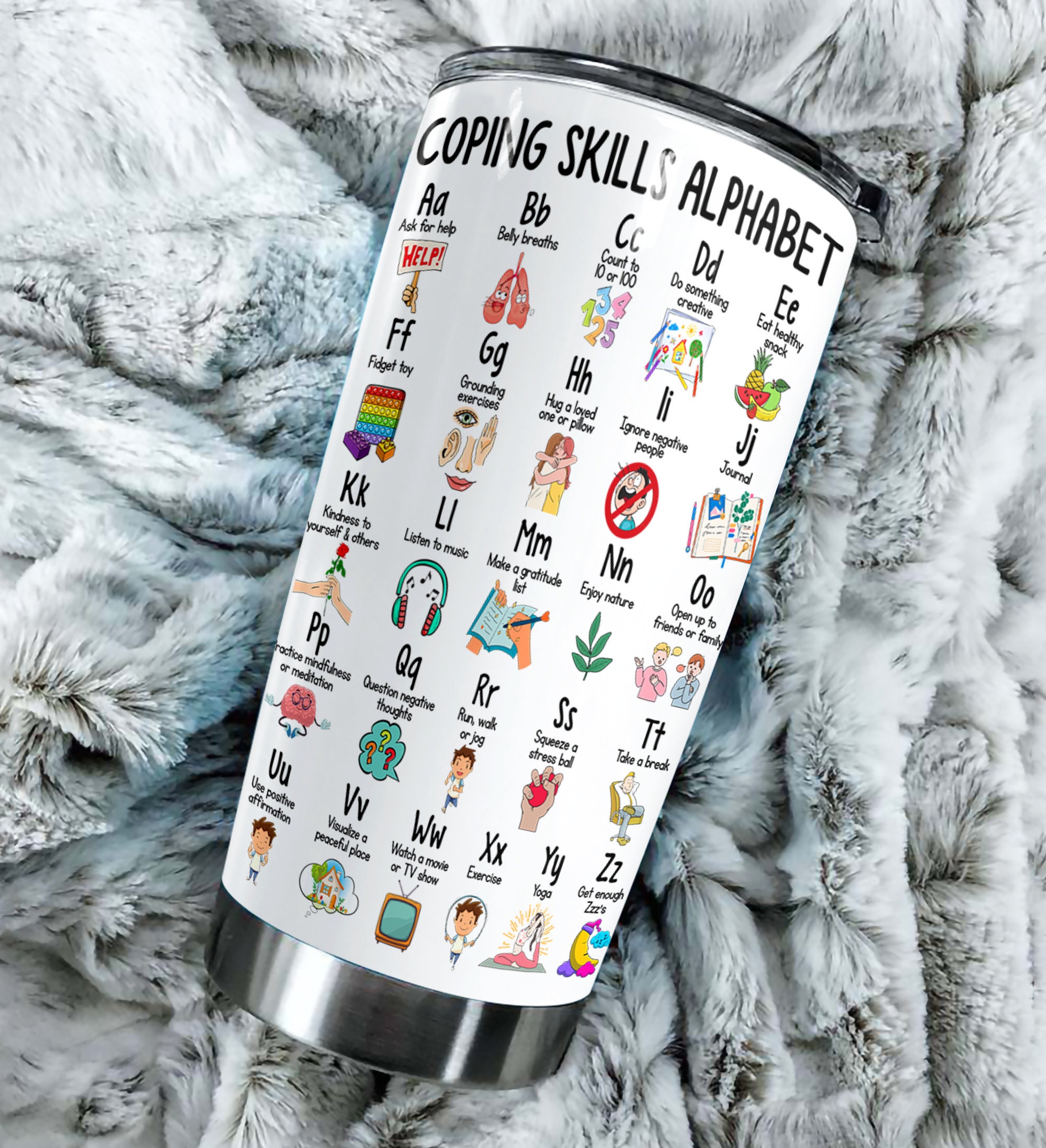 Coping Skills Alphabet Tumbler Personalized School Counselor - Etsy