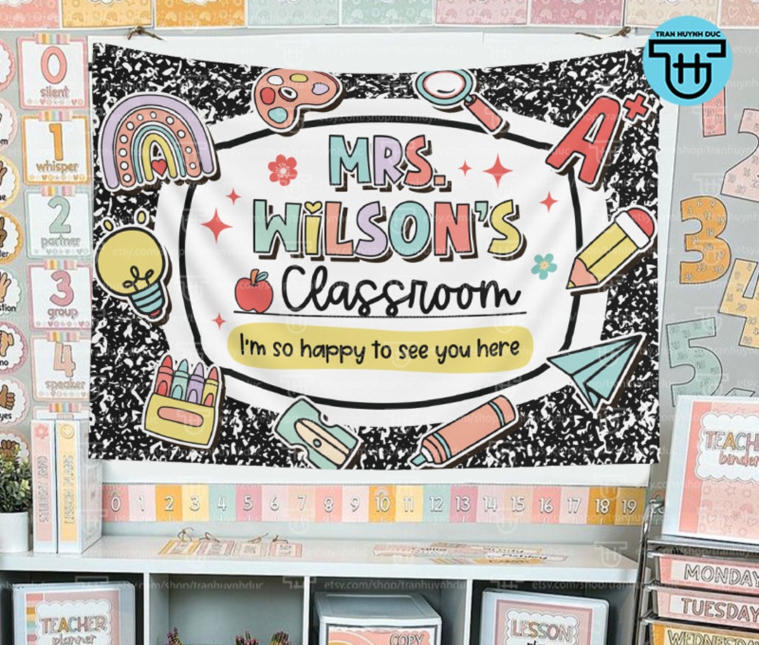 Classroom Tapestry Teacher Decor Welcome Back to School Wall Hanger ...