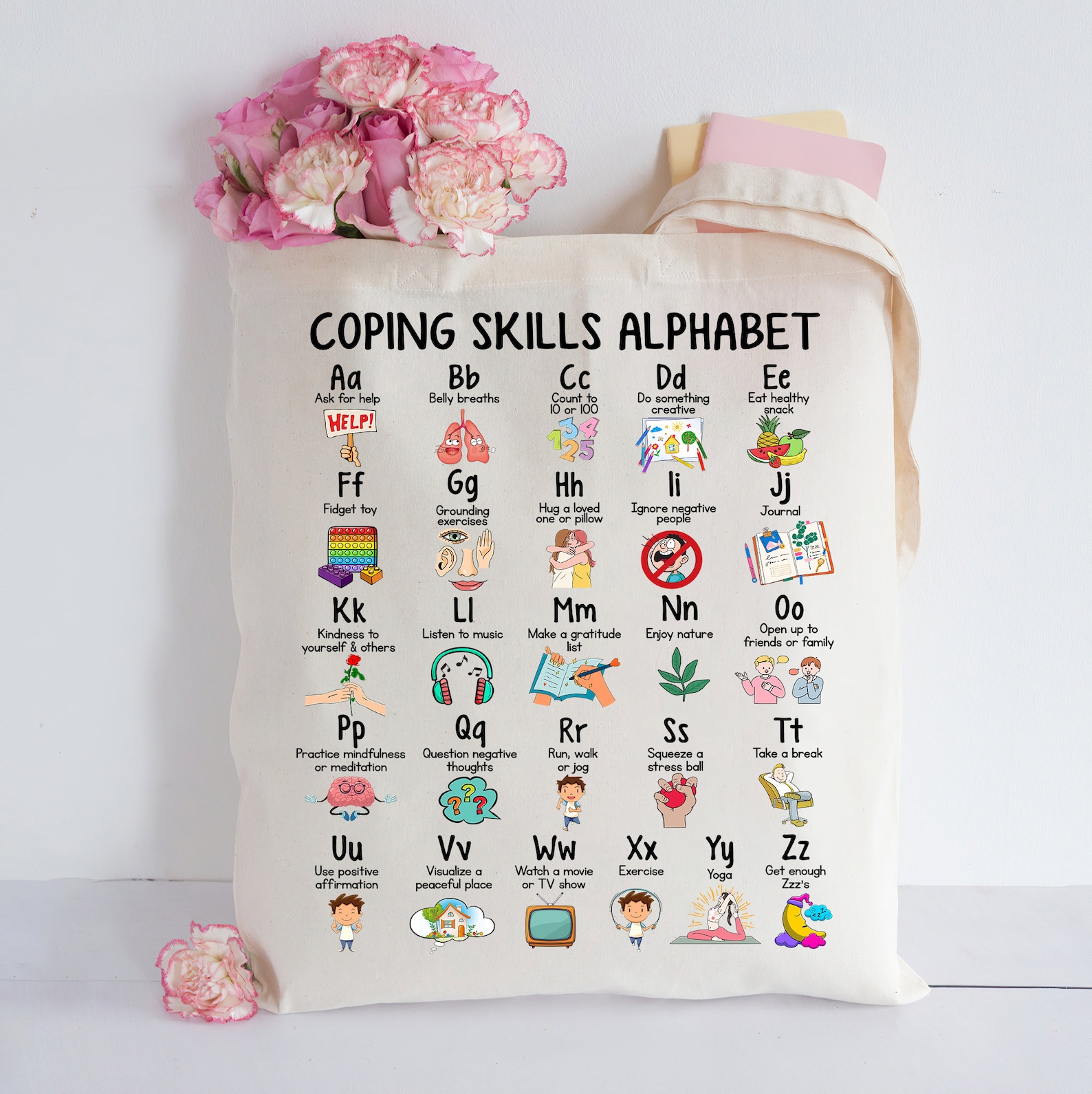 Coping Skills Alphabet Bag Mental Health Gift School - Etsy